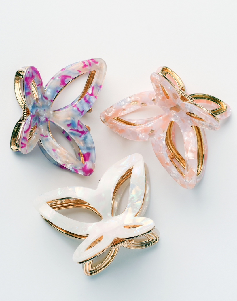 Butterfly Clips White | Butterfly Hair Clips | ReverieHair UK – Reverie ...
